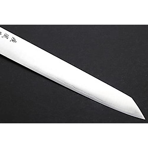 Yoshihiro TM-Hayate ZDP-189 Super High Carbon Stainless Steel Sujihiki Kiritsuke Knife Octagonal Ebony Wood Handle with Sterling Silver Ring (9.5" (240mm))