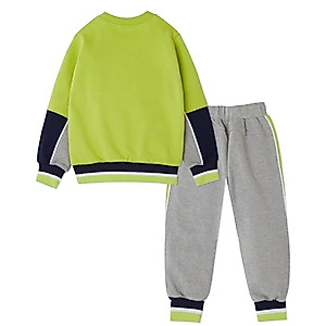 ROROANCO Boys' 2-Piece Comfortable Pull On Sweatshirt Set (Ages 3-9) – Dryer Safe Crewneck Top & Jogger Sweatpants, Trusted Korean Brand