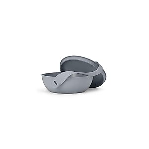 W&P Porter Plastic Bowl Lunch Container w/ Protective Non-slip Exterior, Slate 1 Liter | Lid & Snap-tight Silicone Strap | Food Storage, Bento Box, Meal Prep | BPA-Free Plastic