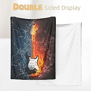Electric Guitar in Fire and Water Newborn Swaddle Blanket, Soft Stretchy Baby Receiving Blanket for Boys and Girls, Perfect Shower Gifts, 40x30 Inch
