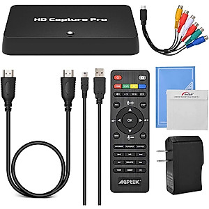 Ezcap295 1080P Game Capture Card via HDMI/Ypbpr/AV Input with Schedule Recording/Remote Control Compatible with Nintendo Switch PS4 and PS3, Xbox one, N64, Blu-Ray