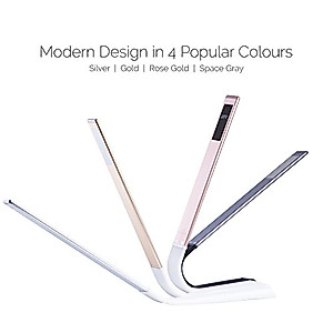 Luxe Cordless Eye Friendly LED Desk Lamp, USB Rechargeable, Up to 40 Hours of Continuous Light, Touch Control, 6 Brightness Levels, 3 Light Modes, 360 Adjustable Modern Design, Portable (Space Gray)