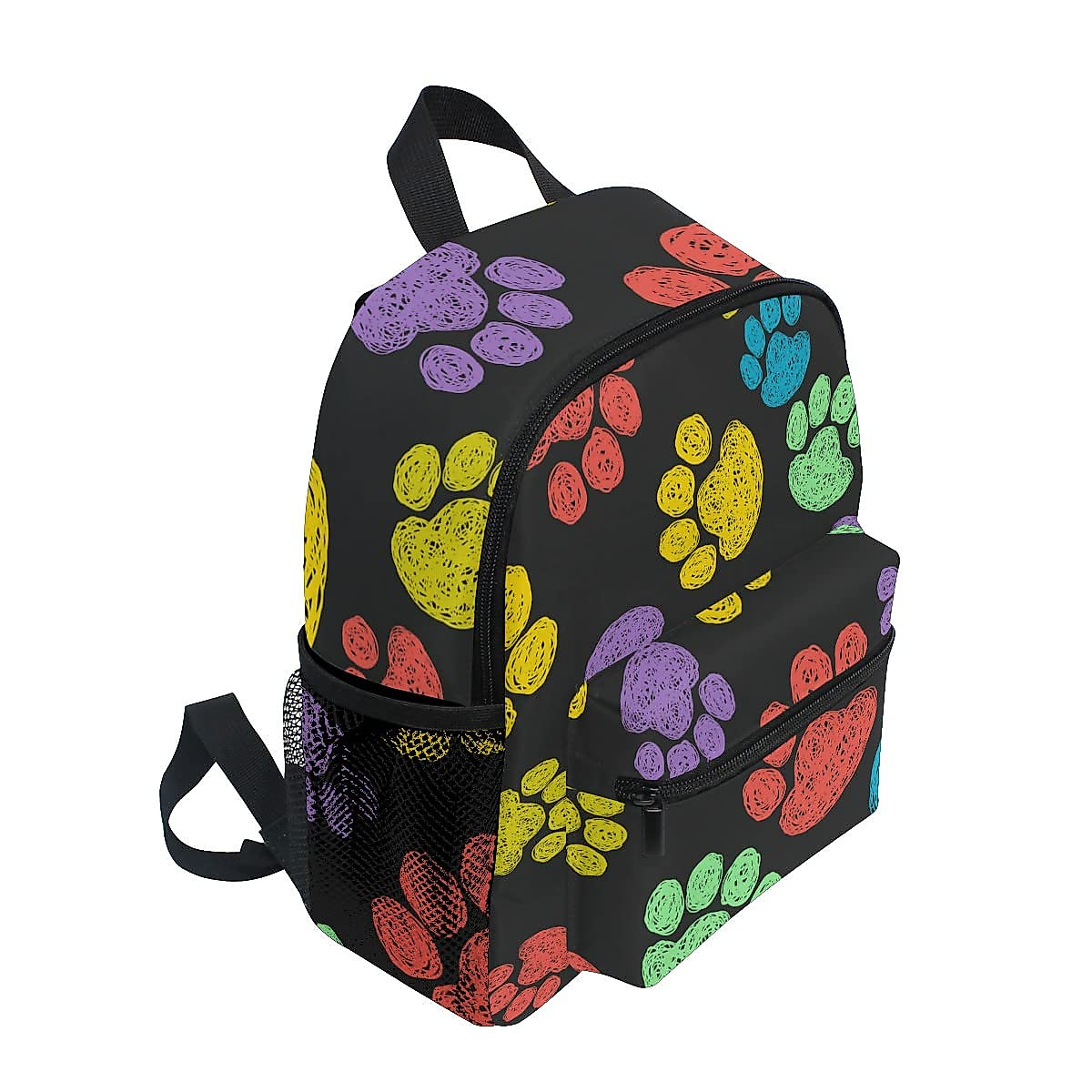 JIPONI Toddler Backpack Cute Rainbow Dog Paw Print Kids Backpack For Girls Boys, Cute Preschool Backpack With Chest Strap Pockets