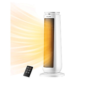 PELONIS PHTPU1501 Ceramic Tower 1500W Indoor Space Heater with Oscillation, Remote Control, Programmable Thermostat & 8H Timer, ECO Mode, Tip-Over Switch & Overheating Protection, White