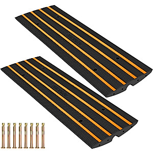 VEVOR Driveway Curb Ramp 2 Pack, 33069 Lbs Capacity Rubber Car Ramp, 2.6" Rise Curb Ramp for Driveway, Loading Dock, Garage, Sidewalk, Car, Truck, Scooter