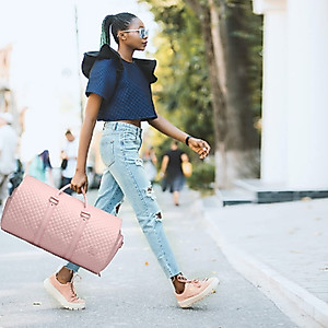 Convertible Carry on Garment Bag for Women,Leather Garment Bags for Travel with Shoe Pouch 2 in 1 Hanging Suitcase Suit Bag for Women Travel Bags for Women Duffle Bag Garment Bag Gifts for Women Pink