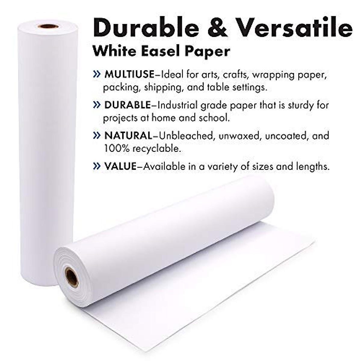 Durable Art Easel Paper Roll for Crafts, Drawing & Painting | Ideal for Kids Projects | 17.75 inches x 100 feet | by Paper Pros