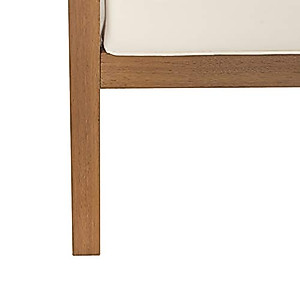 SAFAVIEH Outdoor Collection Montez Natural/ Beige Cushions/ Navy Pillows 4-Piece Conversation Patio Set