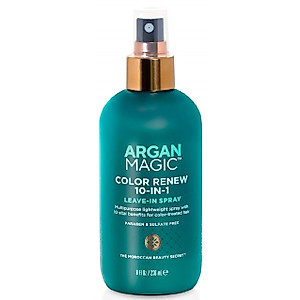 Argan Magic Color Renew 10-in-1 Multipurpose Spray & Leave in Conditioner for Color Treated Hair | Hydrates, Enhances Color, Boost Shine | Enriched with Argan Oil | Made in USA, Paraben Free (8 oz)