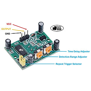 DIYables 2pcs HC-SR501 Infrared PIR Motion Sensor for Arduino, ESP32, ESP8266, Raspberry Pi