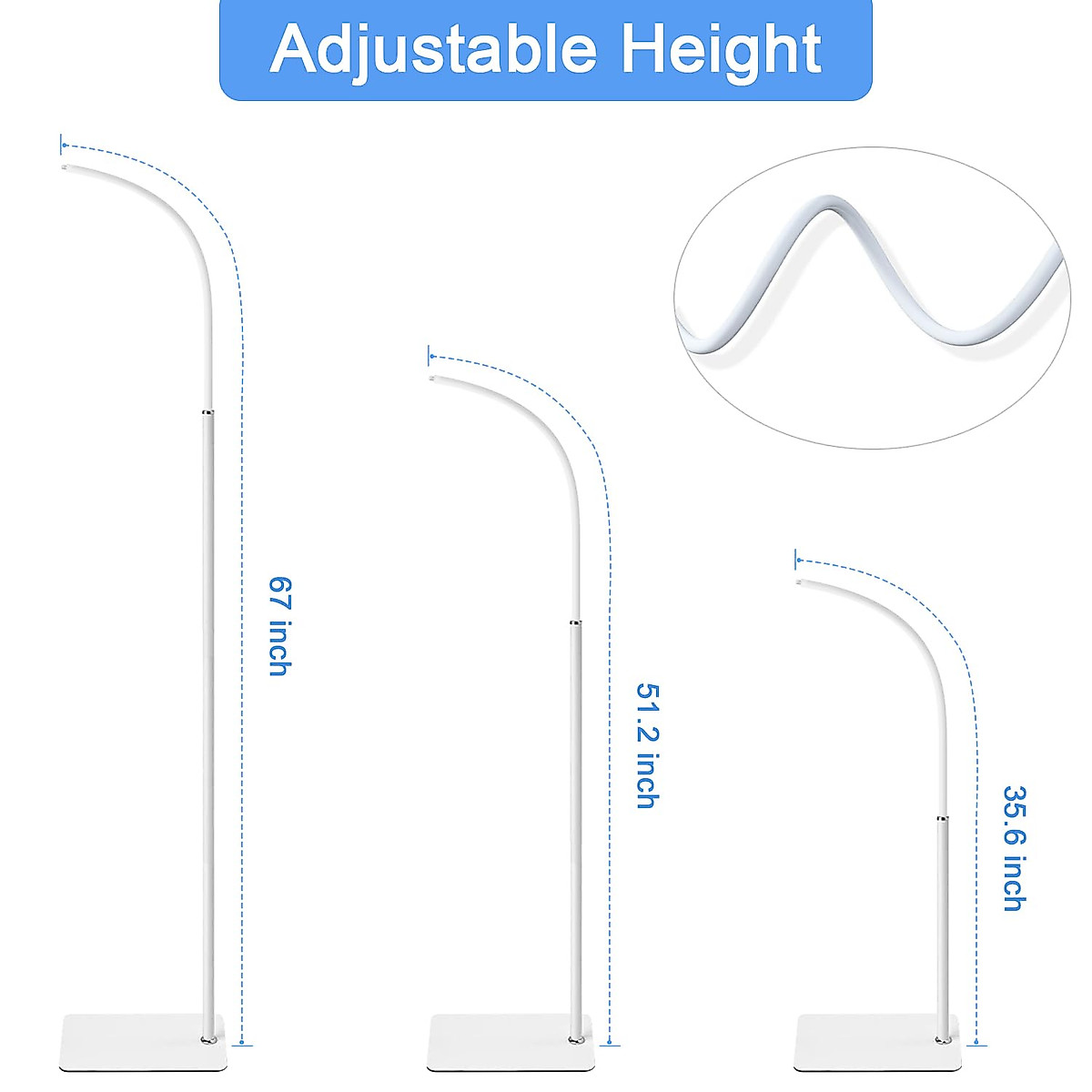 AOZTSUN 67 inch Adjustable Height Baby Monitor Floor Stand Holder for Infant Optics DXR-8 Pro,eufy HelloBaby HB65/HB66/HB248,ANMEATE SM935E or Any Cameras with 1/4 Screw Mount