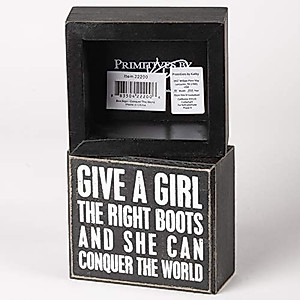 Primitives by Kathy 22200 Classic Box Sign, 4 x 3.5-Inches, Conquer The World