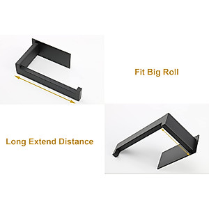 Vanloory Toilet Paper Holder, Self Adhesive Tissue Holder Stainless Steel Rustproof Paper Roll Holder, No Drilling Easy to Install, Toilet Paper Rack Suitable for Office, Bathroom (Matte Black)