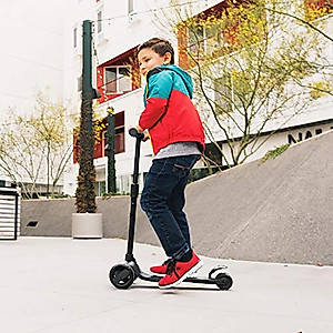 6KU Scooter for Kids Ages 3-5 with Flash Wheels, Kids Scooter 4 Adjustable Height, Toddler Scooter Extra-Wide PU LED Wheels, 3 Wheel Scooter for Kids for Girls & Boys Learn to Steer(Black)