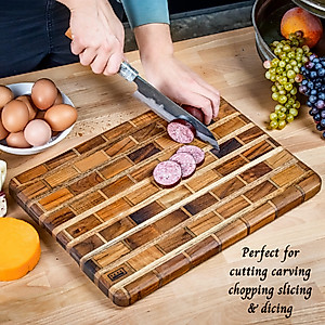 Artisanal Teak Charcuterie, Cutting, Cheese & Bread Board, Handmade,16x12x1, for Slicing, Dicing & Food Serving