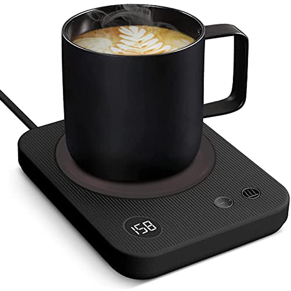 Coffee Mug Warmer, Smart Coffee Cup Warmer, Mug Warmer with 3 Temperature Settings, Coffee Mug Warmer with Auto Shut-Off, Candle Warmer Plate, Electric Beverage Warmer for Coffee, Tea, Milk (Black)