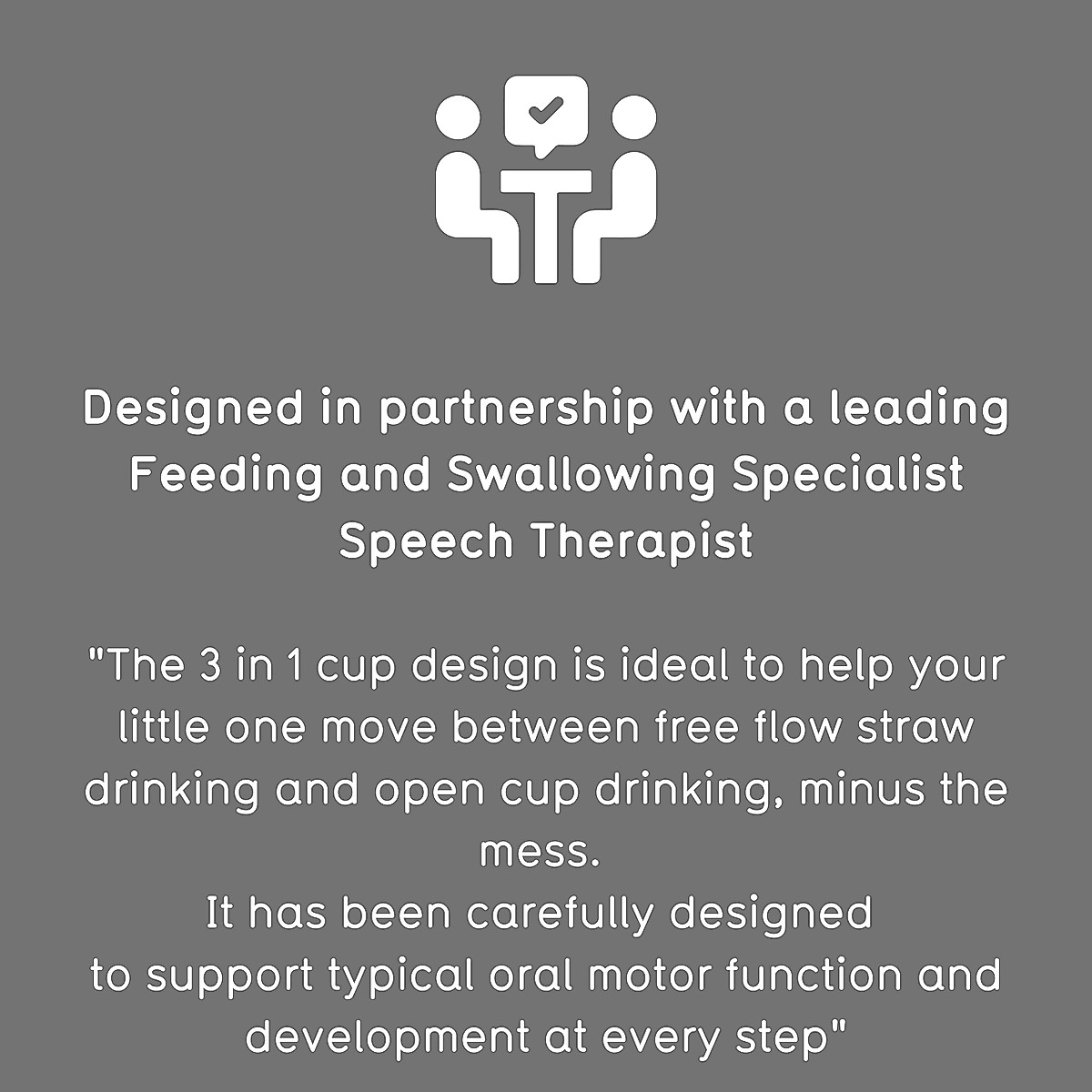 TUM TUM 3 way Baby Trainer Cup, Designed with Feeding Specialist, 180ml (Grey)