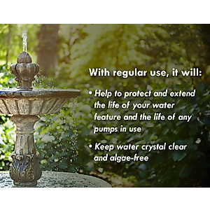 Fountain Algaecide and Clarifier - 64oz - Kills and Inhibits All Types of Algae Growth, Formulated for Small Ponds and Water Features, Treats up to 64,000 Gallons