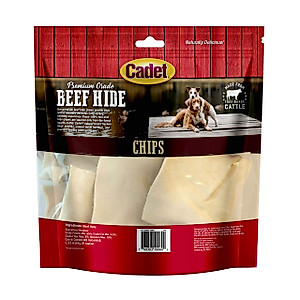 Cadet Premium Grade Beef Hide for Dogs, Rawhide Long Lasting Dog Chews, Chips, Curls & Rolls for Small/Medium/Large Dogs