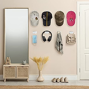 Hat Rack for Wall (14-Pack) - Hat Racks for Baseball Caps, Adhesive Hat Hooks for Wall, No Drilling Hat Organizer Cowboy Hat Holder, Strong Hat Hanger to Display for Door, Closet (Upgrade-White)