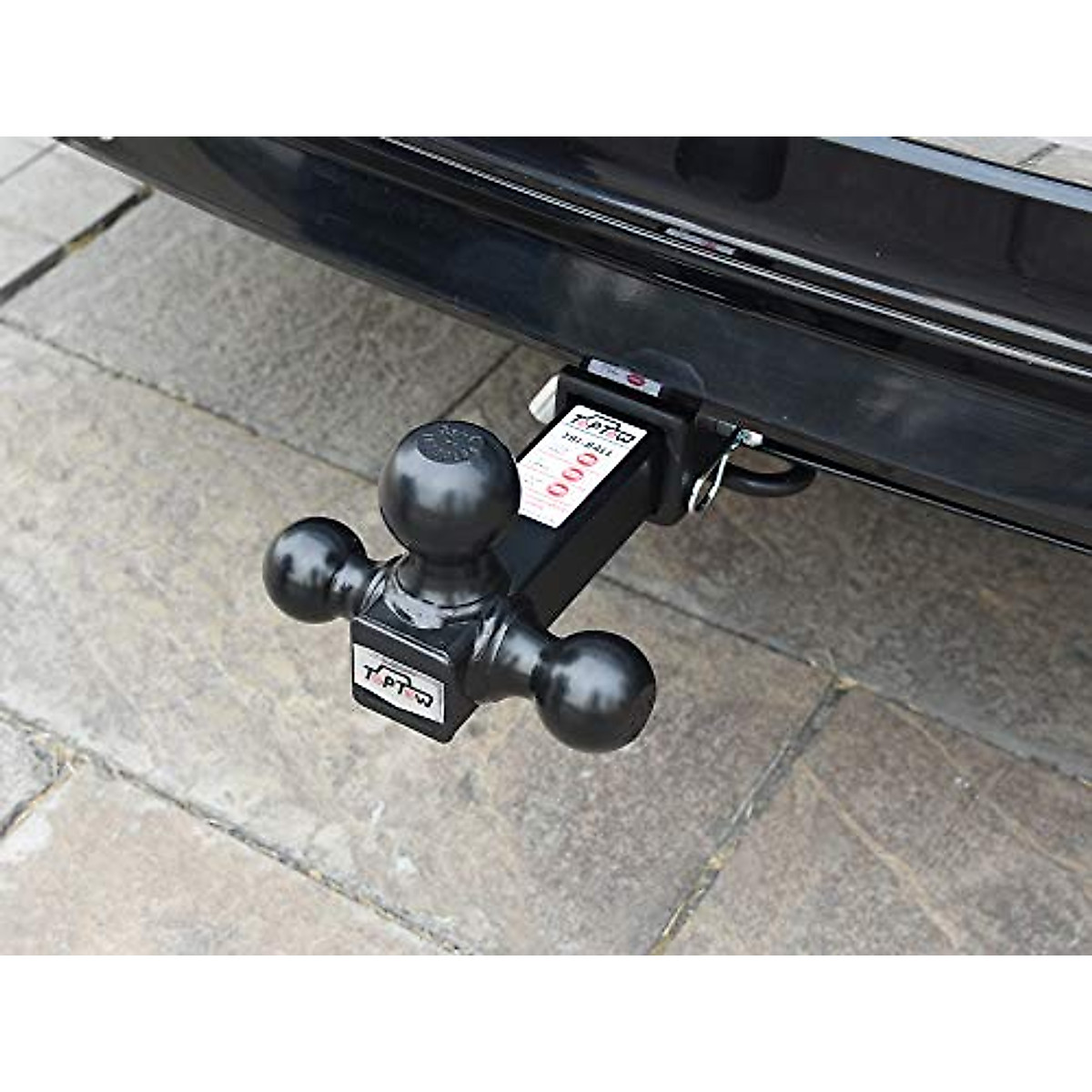 TOPTOW 64172HP Trailer Receiver Hitch Triple Ball Mount, Black Balls, with Hitch Pin, Fits for 2 inch Receiver…
