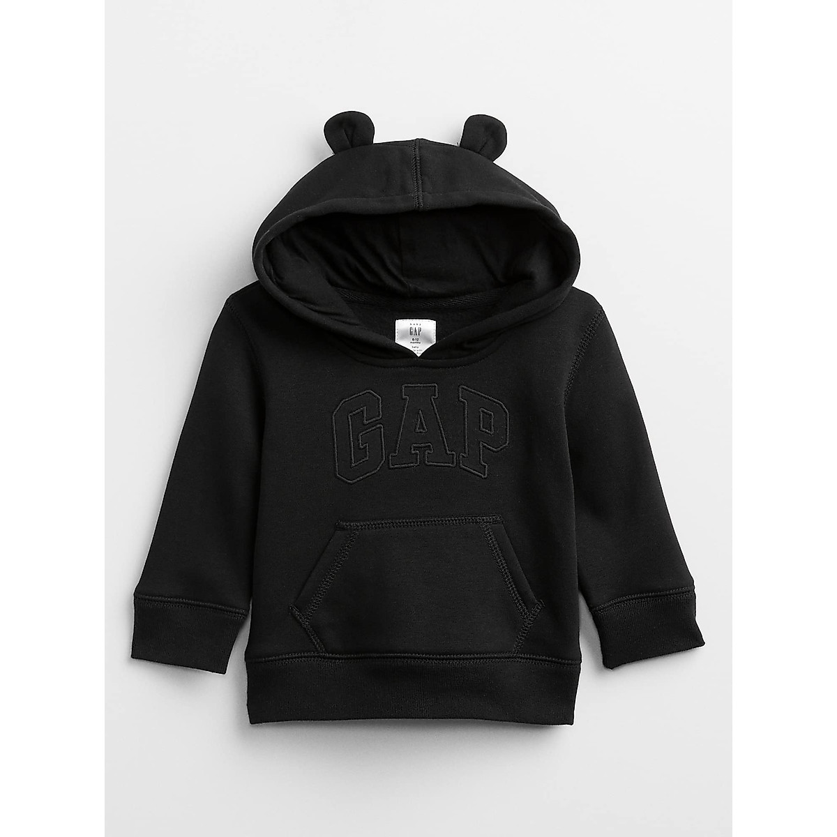 GAP baby boys Logo Pullover Hoodie Hooded Sweatshirt, True Black V2 2, 18-24 Months US
