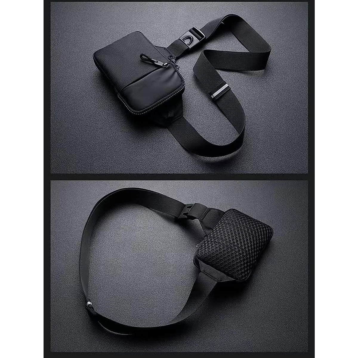 Belt Bags For Women Men Fashion Cross Chest Bag Diagonally Crossbody With Coin Purse Adjustable (Grey)