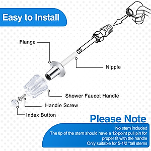 HyqehrtYazc Shower Knob Replacement 3 Pieces Acrylic Hot and Cold Handles Compatible with Price Verve Windsor Tub and Shower Faucets, Clear Bathtub Faucet Handles Replacement