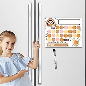 Boho Rainbow Chore Chart for Kids，Boho Sunshine Magnetic Reward Chart for Kids Behavior, Good Responsibility Chart, Chore Chart for One Child - 8 x 10 inch
