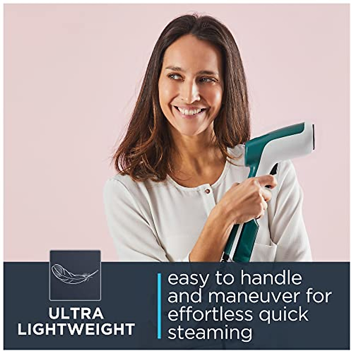 Rowenta X-Cel Handheld Steamer for Clothes 15 Second Heatup, 2.4 Ounce Capacity 1150 Watts Portable, Ironing, Fabric Steamer, Garment Steamer, Vacation Essentials, Travel Must Have DR6131,Green