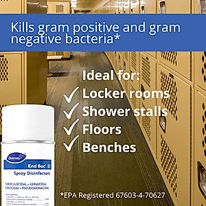 Diversey 04832 End Bac II Spray Disinfectant, Eliminates Odors & Prevents Mold & Mildew, Fresh Scent, Aerosol, 15-Ounce (Pack of 12)