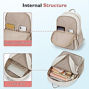 mommore School Backpack 3 Large Compartments Work Bookbag Water Resistant Lightweight Backpacks Casual Travel Backpack