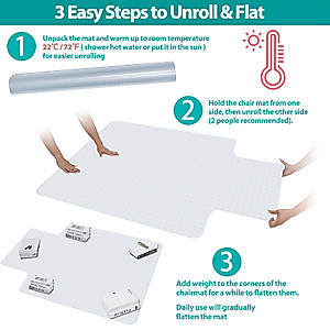 Nova Microdermabrasion Office Chair Mat for Carpet Computer Chair Mat Desk Chair Mat for Carpeted Floors Anti-Slip Floor Protector for Home Office (Carpet Mat with Lip, 48"x36" 2PCS)