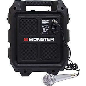 Monster Rockin' Roller Mini | Portable Bluetooth Wireless Speaker, 60 Watts, up to 36 Hours Playtime, Mic/Guitar Input, IPX4 Water Resistant