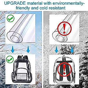 Clear Backpack, Transparent Bookbag Heavy Duty See Through Backpacks for Men - Black