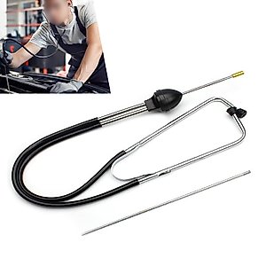 Nomocale 1 PC Car Engine Stethoscope, Vehicle Abnormal Noise Diagnostic Device, Metal Waterproof and Durable Automotive Mechanical Cylinder Auscultation Tool, Universal for Most Cars (Black & Silver)