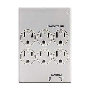 PowerGuard 6-Outlet Surge Protector with Coaxial Line Protection - 450 Joules Surge Protection, Line Protection Indicator Lights, Wall Outlet Extender for Charging All Electronics Devices