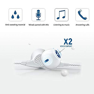 CBGGQ Headphones Heavy Bass Stereo Earphones Earbuds Noise Isolating Tangle Free Headsets in Ear Headphones with Remote & Microphone,for iOS and Android,Laptops,Gaming(Black+White+Pink+Green 4 Pack)