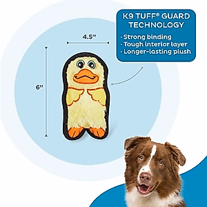 Outward Hound Durablez Tough Plush Squeaky Dog Toy, Duck, Yellow, XS