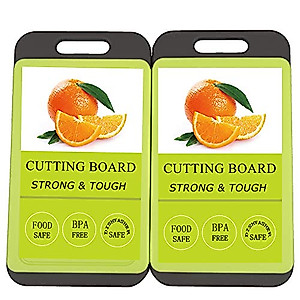 Svenee Mini Kitchen Cutting Board Mats, BPA Free, Dishwasher Safe, Juice Grooves, Thicker Boards, Easy Grip Handle, Non Porous, 2 pack