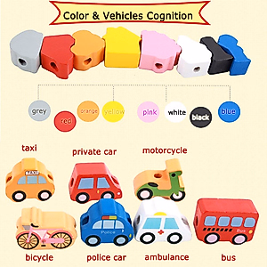 Wooden Educational Toys Wooden Shape Color Sorting Preschool Stacking Blocks Toddler Puzzles Toys Early Childhood Development Toys for Fine Motor Skills Birthday Gifts for Boys and Girls ((16 Pieces))
