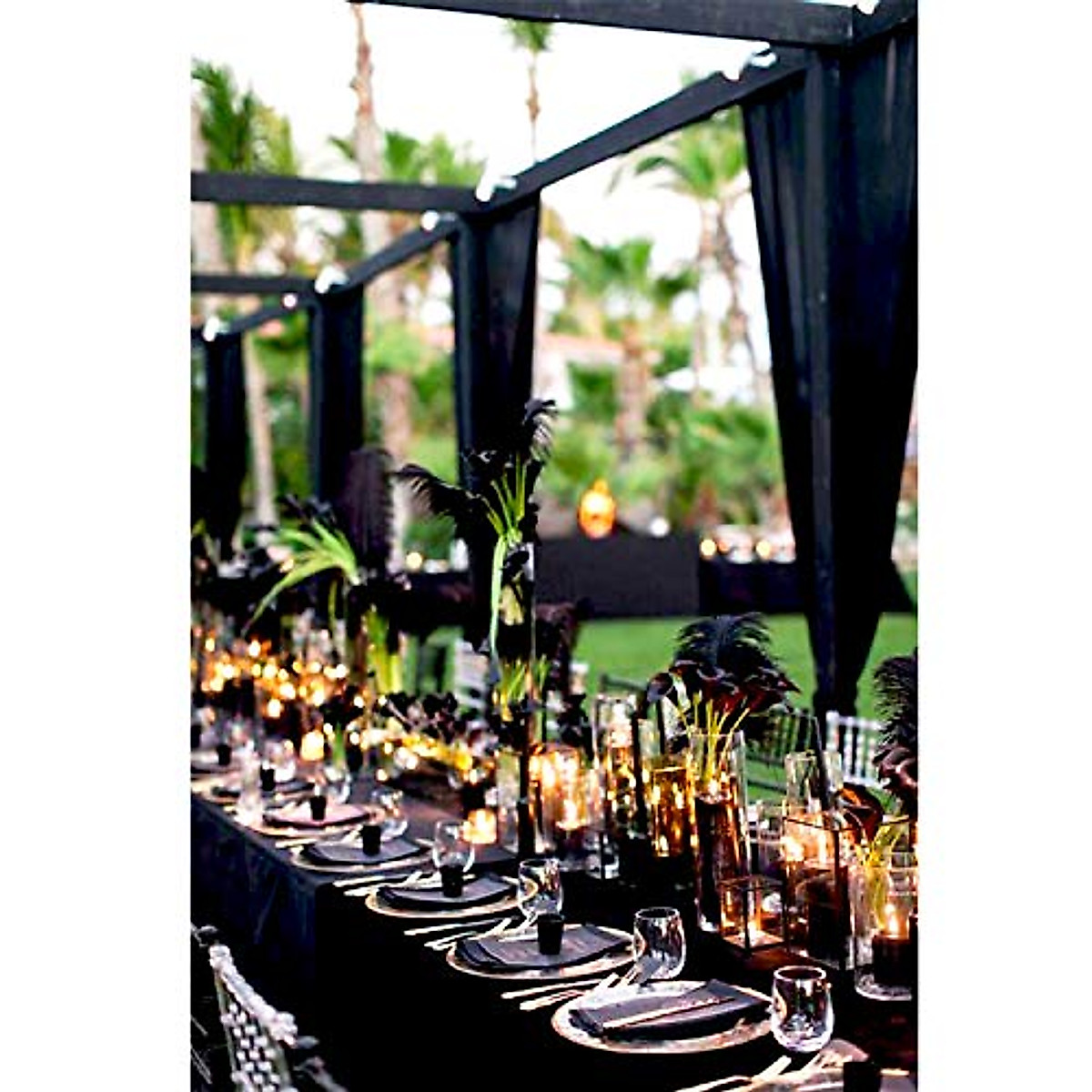 LALAPORT 10ft x10ft 190 GSM Seamless Durable Backdrop for Party, Wedding, Baby Shower, Birthday, Graduation, Exhibition Decoration Photography Bridal Shower Drape Photo Booth Home Curtain - Black