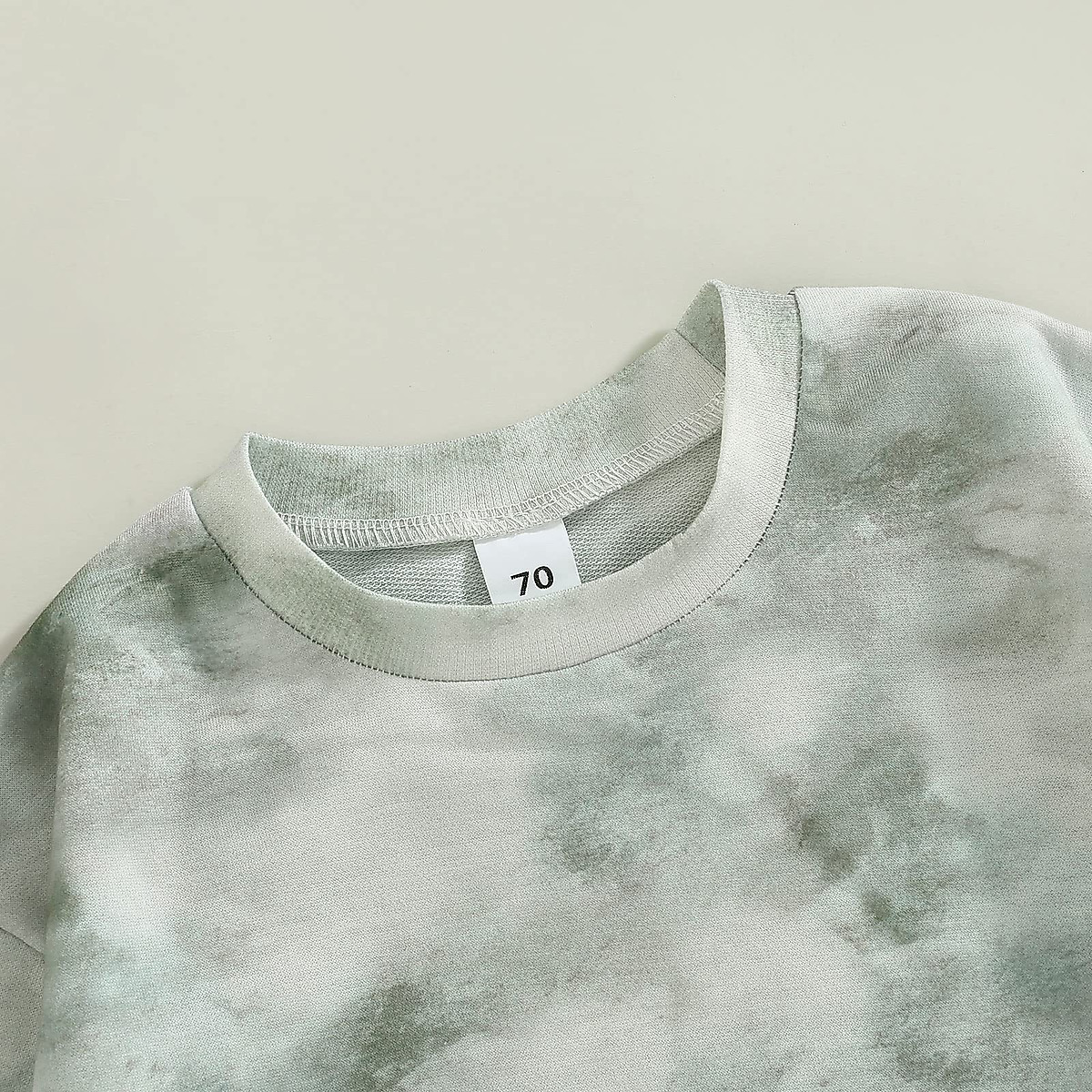 Endorothii Infant Baby Boy Girl Fall Clothes Tie Dye Sweatshirt Romper Oversized Crewneck Bodysuit Long Sleeve Outfit (Green Tie Dye, 6-12 Months)