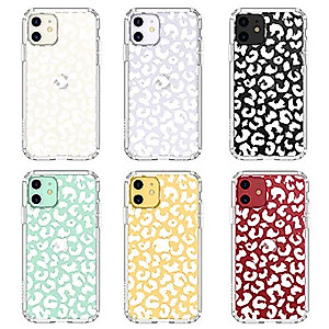 MOSNOVO for iPhone 11 Case, [Buffertech 6.6 ft Drop Impact] [Anti Peel Off] Clear Shockproof TPU Protective Bumper Phone Cases Cover with White Leopard Print Design for iPhone 11