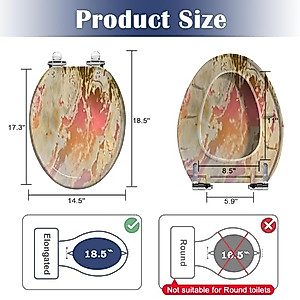 Elongated Toilet Seat natural marble texture seamless stone texture natural marble for Resin Toilet Seat Quietly Slow Close with Quick-Release Hinges Toilet Seat with Cover Easy to Clean Install