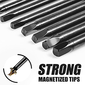 NAUIX Square Drill Bit Set (10pcs - 3 Inch Long S2 Steel Magnetic Heads) 1/4 Inch Hex Shank Square Screwdriver Bit Set Sizes SQ0 SQ1 SQ2 SQ3 SQ4 (2 of Each Size)
