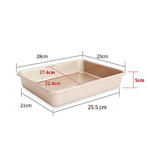 CANDeal 11 inch by 9 inch Deep Rectangular Cake Pan, Cake Mold Non-Stick Baking Pan, Multifunction Oven Roasting Pan & Cookie Sheet