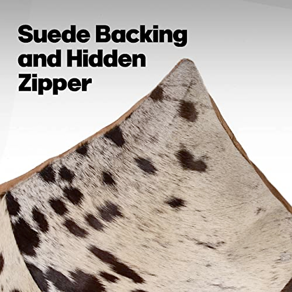 Set of 2, Natural Torino Cowhide Throw Pillows with Poly Insert | Kobe Accent Pillows Handcrafted from 100% Cow Hide, S&P Choco & White, 12 in x 20 in