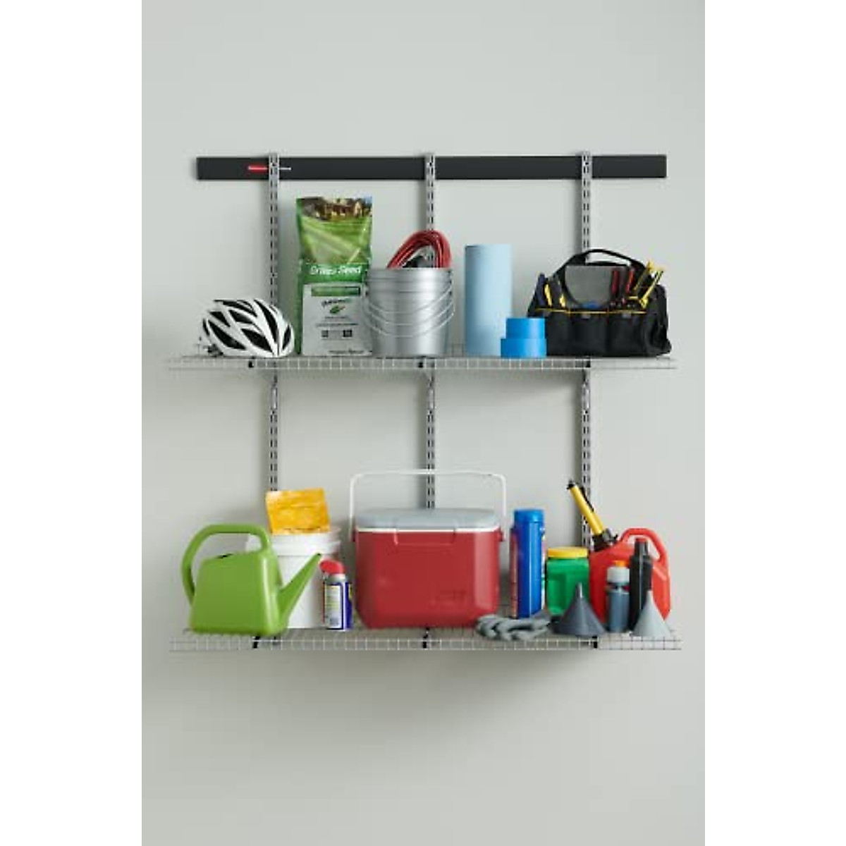 Rubbermaid Alloy Steel Fasttrack Extension Kit for Garage, Shelves, 2091173, 16-Piece, Black