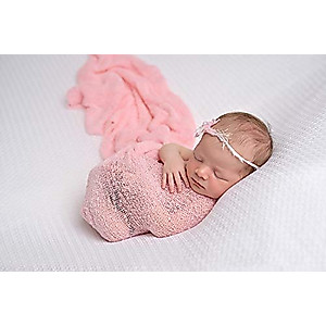 Outgeek Newborn Baby Photography Props 4 Pack Long Ripple Wrap DIY Newborn Photography Wrap (White, Pink, Navy and Lilac)